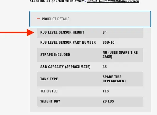 S&B Filters - 35 Gallon Spare Tire Water Tank | 07-24 Sprinter ...